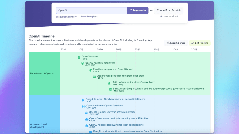 Introducing Preceden’s new AI-Powered Timeline Generator | Matt Mazur