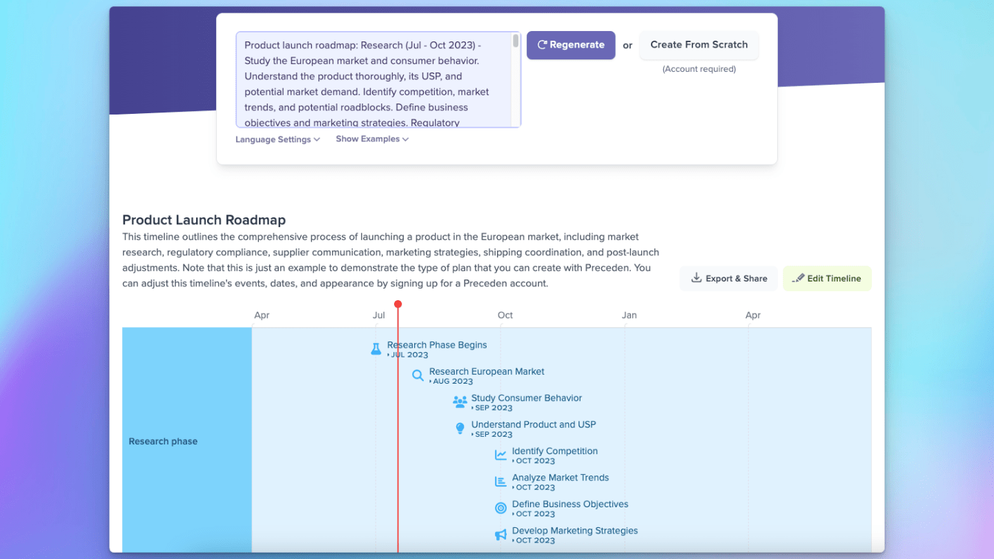 Introducing Preceden’s new AI-Powered Timeline Generator | Matt Mazur